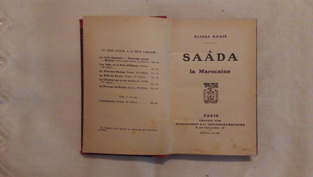 Saada la marocaine - Elissa Rhais 1919 MAISON CIELO VENEZIA
